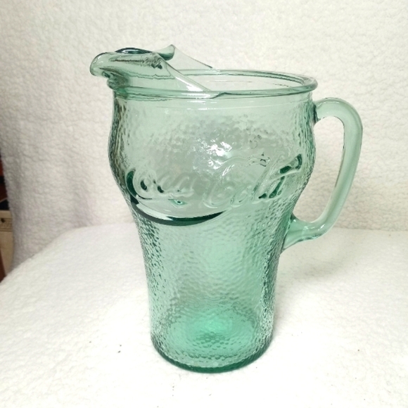 unknown | Dining | Vintage Coke Coca Cola Glass Pitcher Pebbled Heavy ...